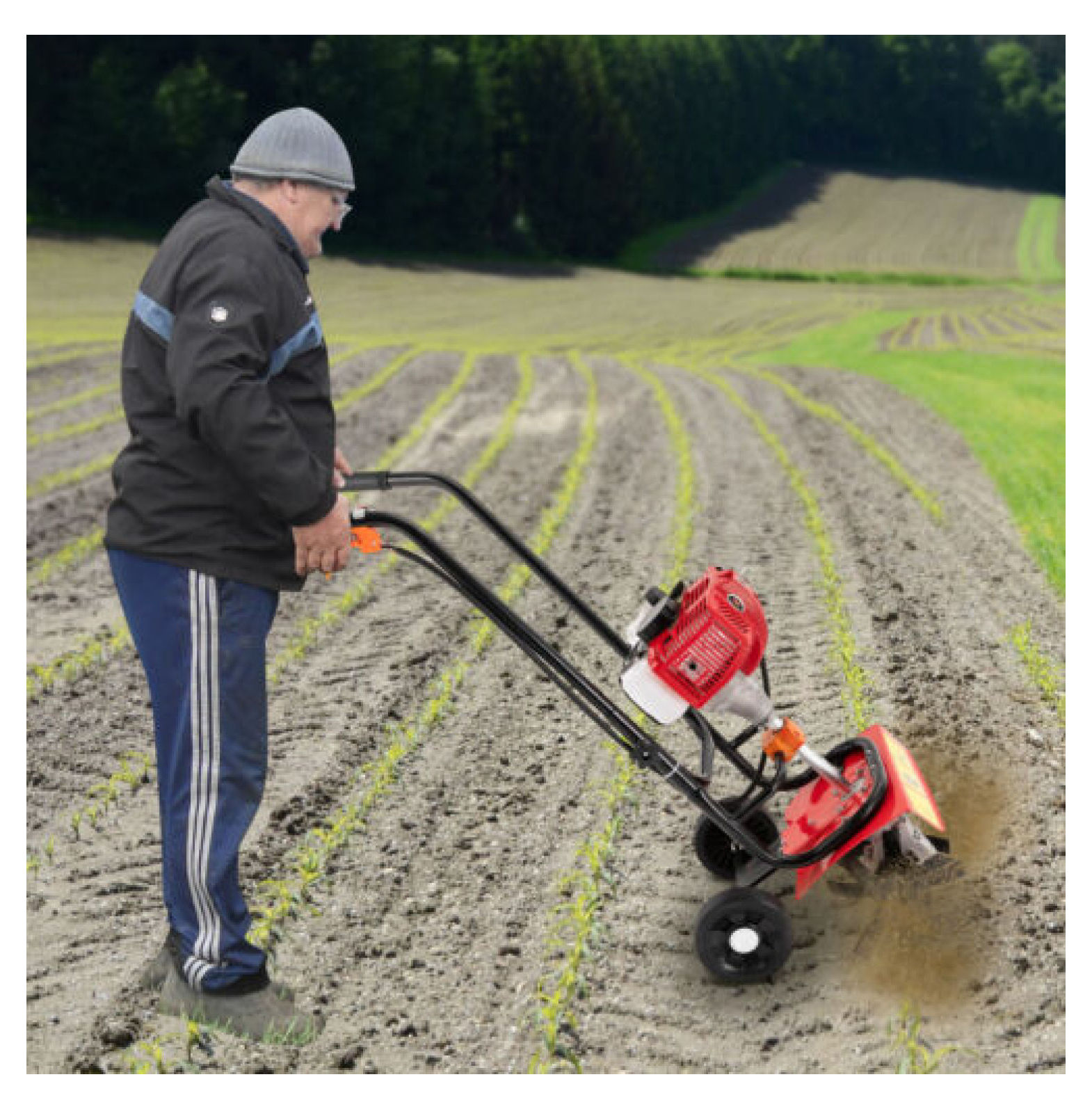 LIUYUDIY 52CC 2Stroke Mini Tiller Cultivator Rototiller Tilling Garden ...