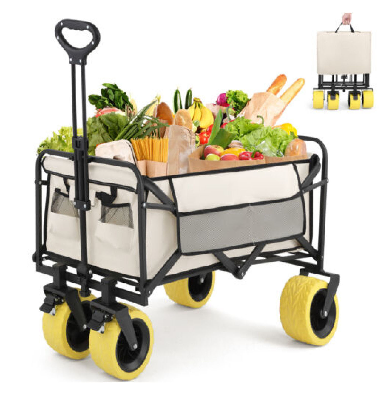 LIUYUDIY Heavy Duty Collapsible Utility Garden Cart Fold Wagon ...