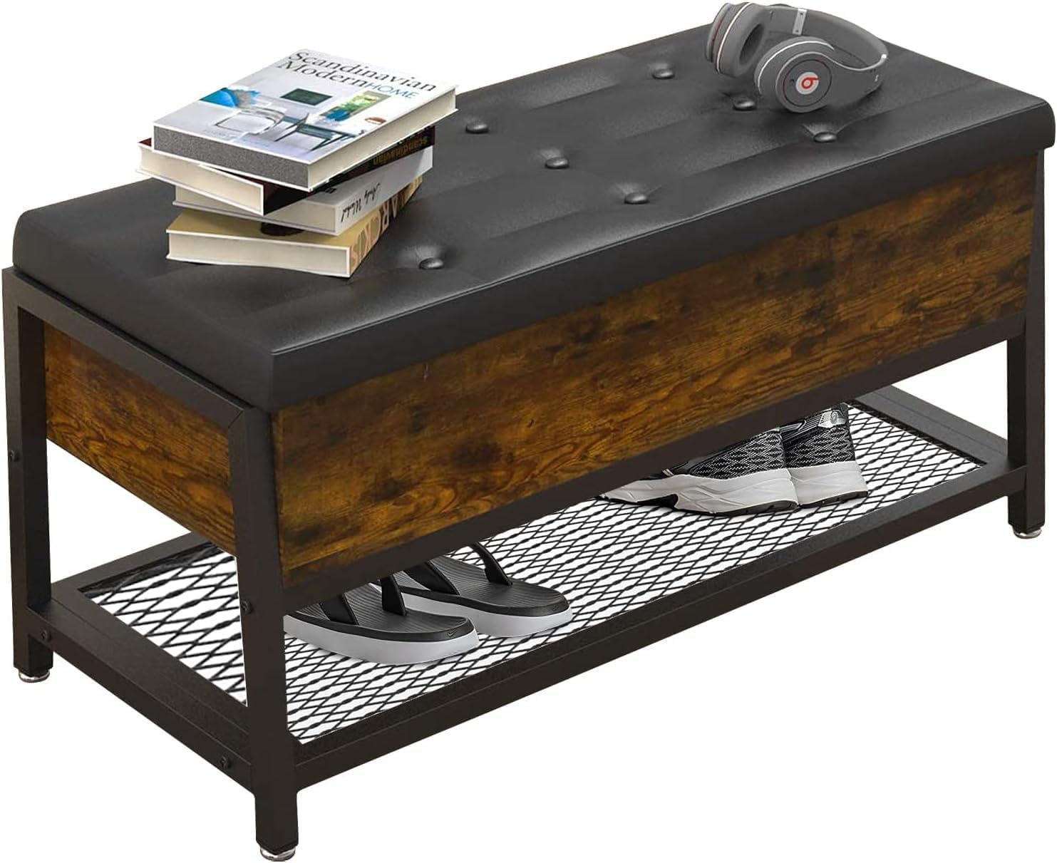 LIUYUDIY Storage Bench Shoe Bench with Storage Space Bed End Stool ...