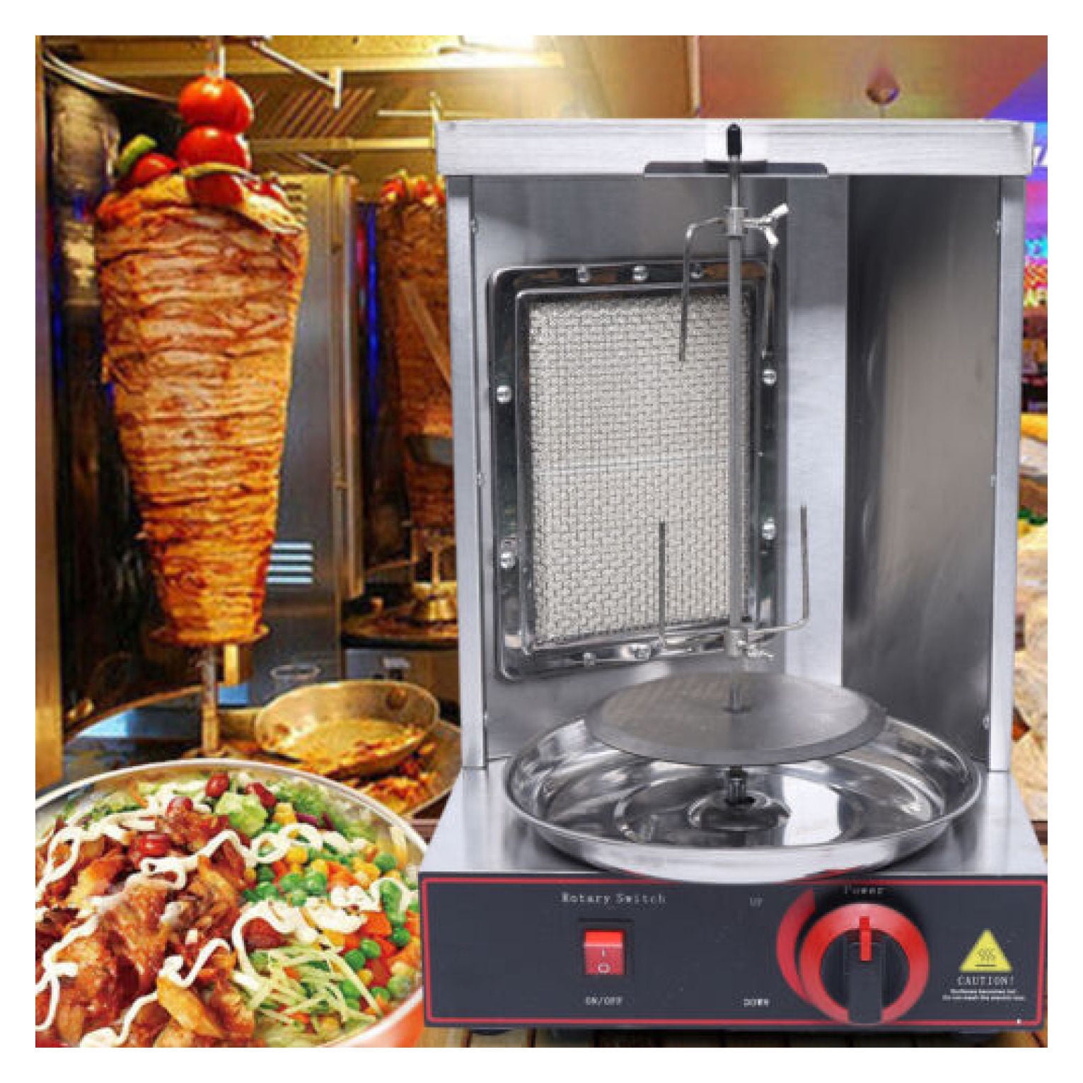 LIUYUDIY Vertical Meat Spinning Broiler Machine BBQ LPG Gas Doner Kebab ...