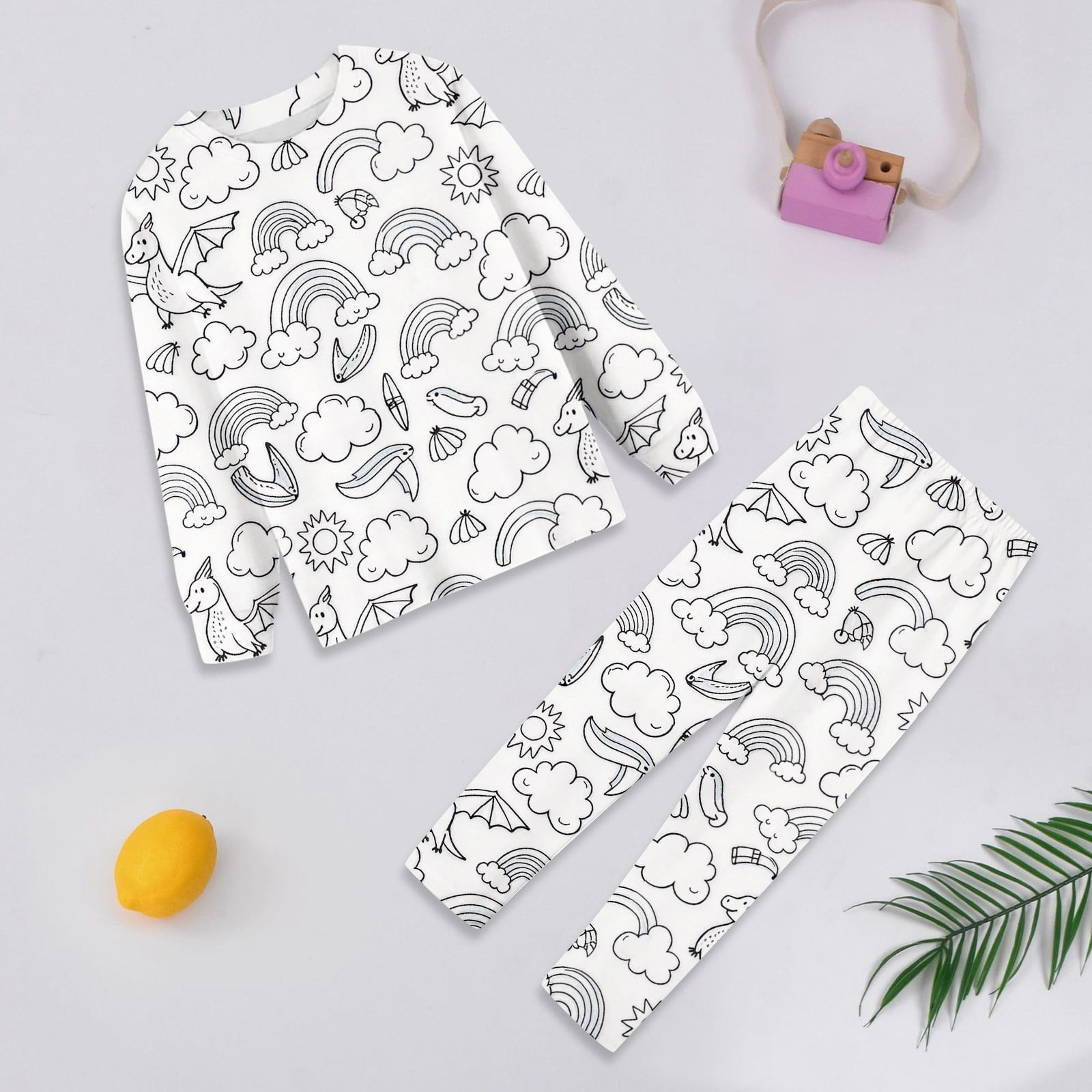 LIUYUNNN Child,Pajamas Set Cartoon Crewneck Top Trousers Summer Outfits ...