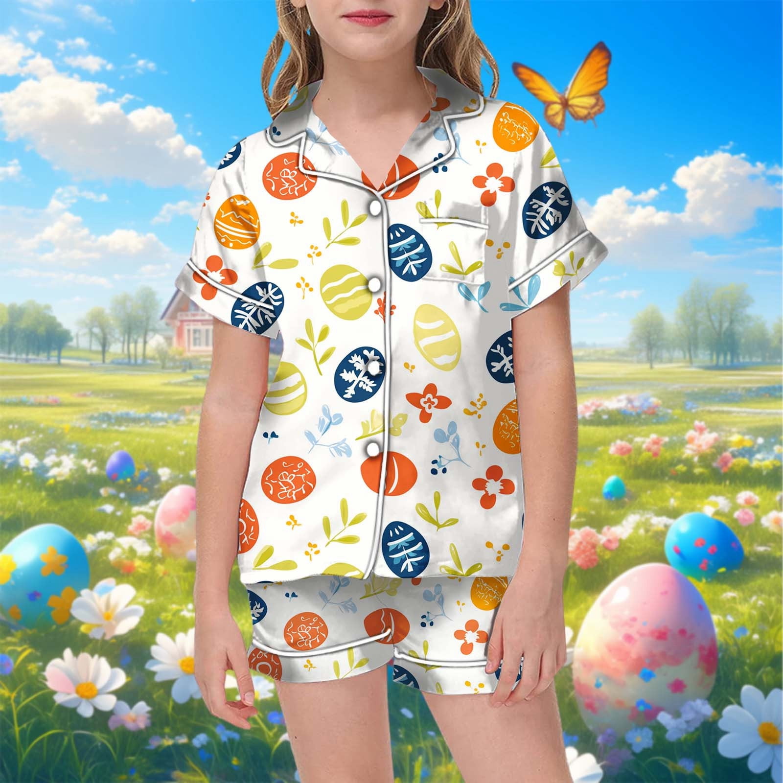 LIUYUNNN Kids Boy Pajama Set Cartoon Kids Button Down Pajamas Set ...