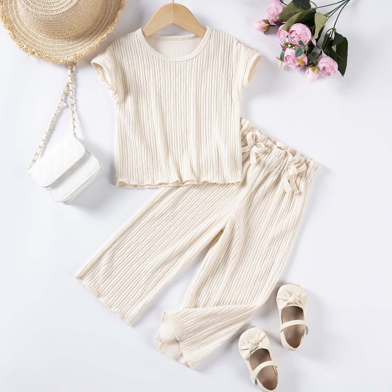 LIUYUNNN Kids Boy Pajamas Set Beige Stripes Pullover Crewneck Soft Pjs ...