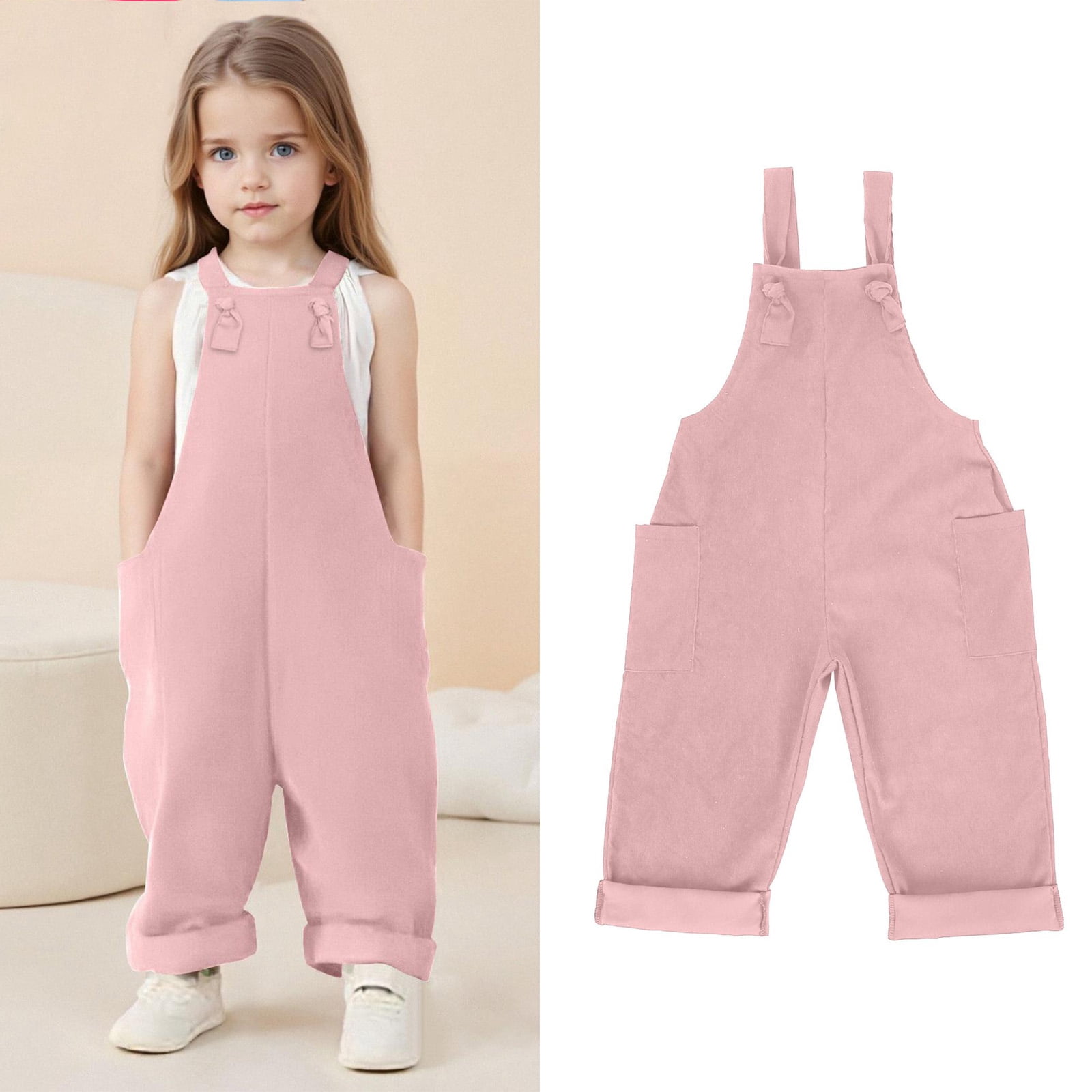 LIUYUNNN Kids Girls Jumpsuits Overalls Summer Clothes for Girls with ...
