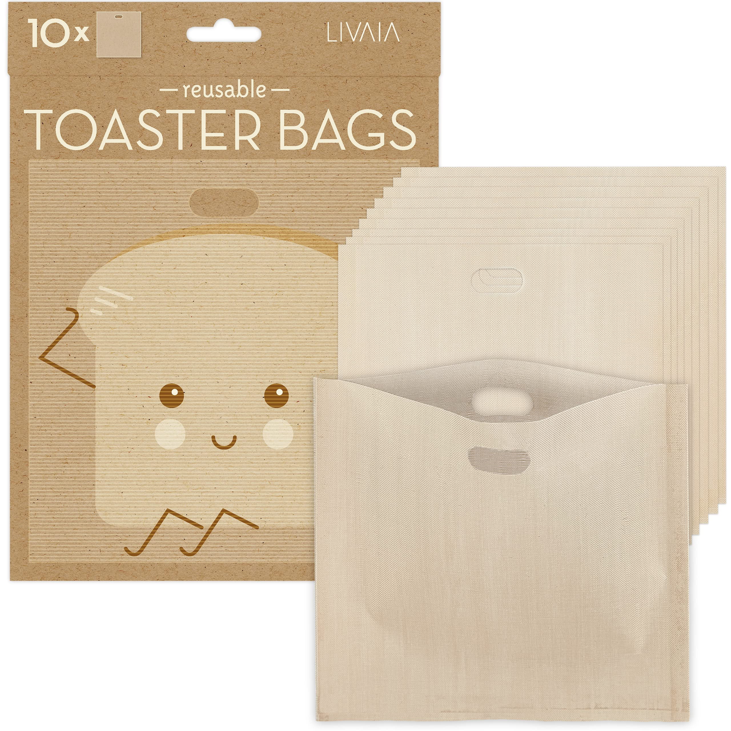 LIVAIA Reusable Toaster Bags: 10 Grilled Cheese Toaster Bags for ...