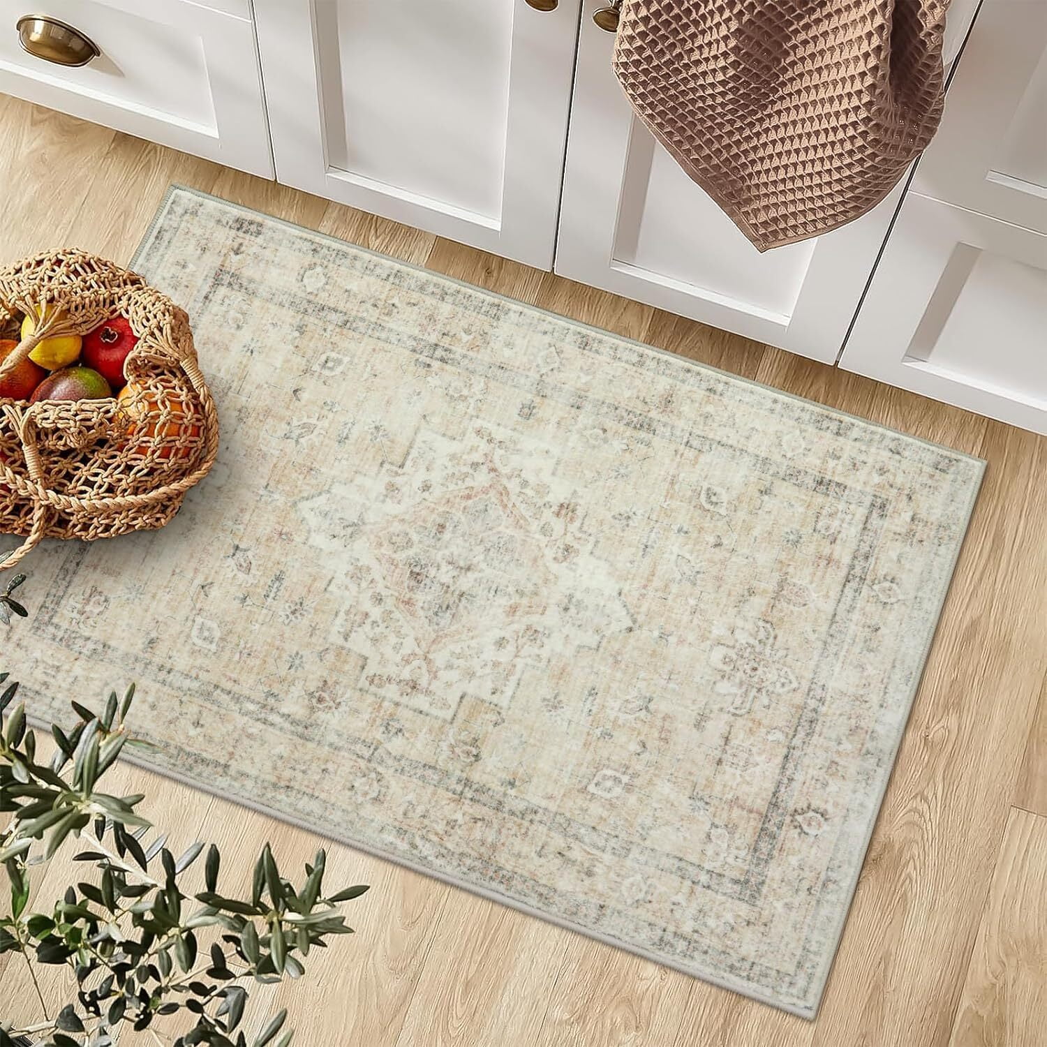 Lahome Washable Rug 2'x3' Farmhouse Indoor Entryway Rug Tribal Low-Pile ...