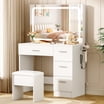Boahaus Verona Large Vanity Desk with Mirror and Lights – Makeup Vanity ...
