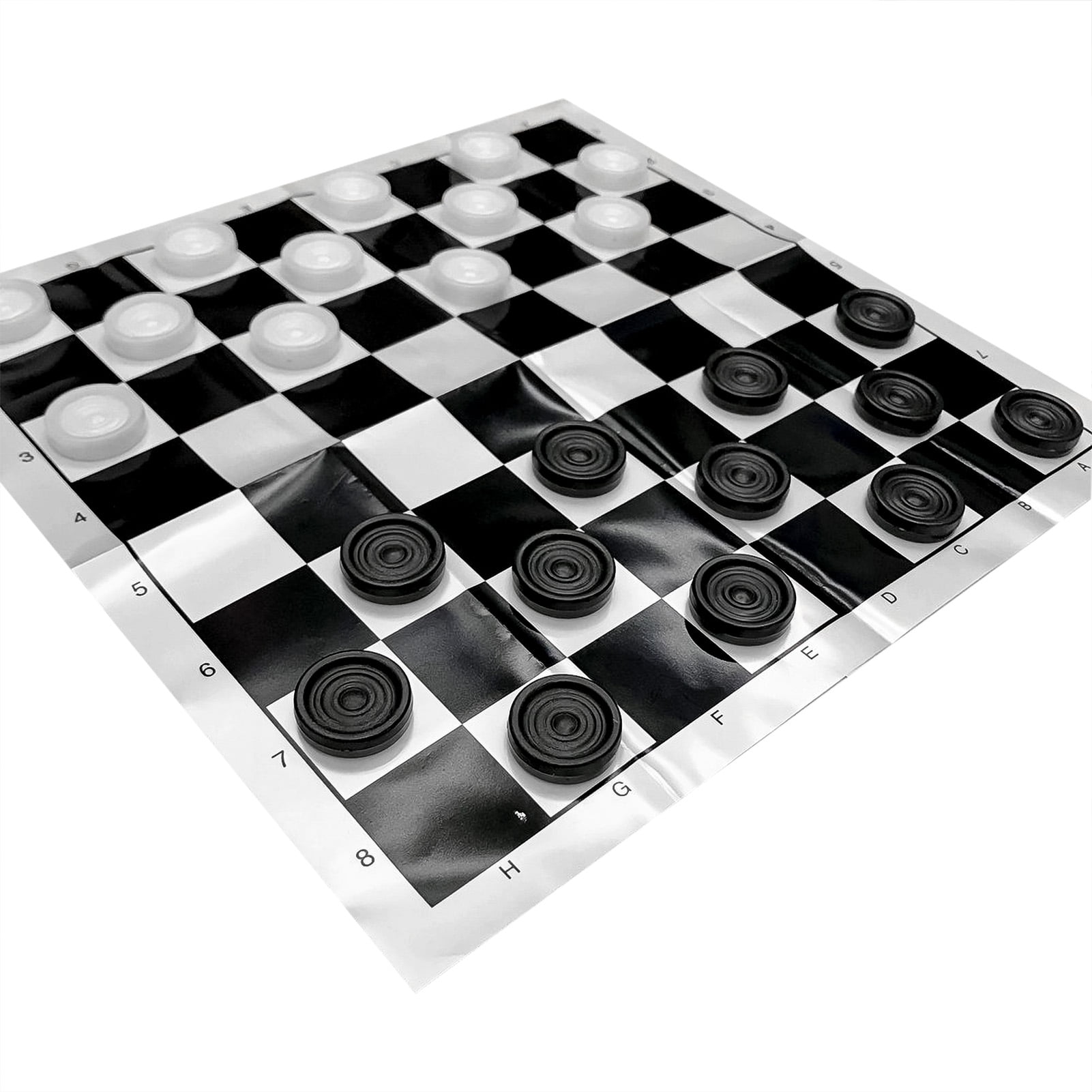 LIVEST 25cm Draughts Compact Foldable PP with Chessboard Plastic Film ...