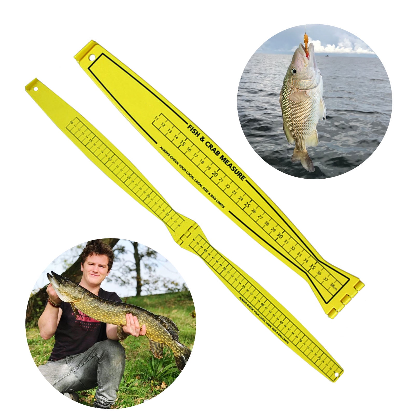LIVEST Fish Measuring Board Portable Folding Fishing Ruler Versatile ...