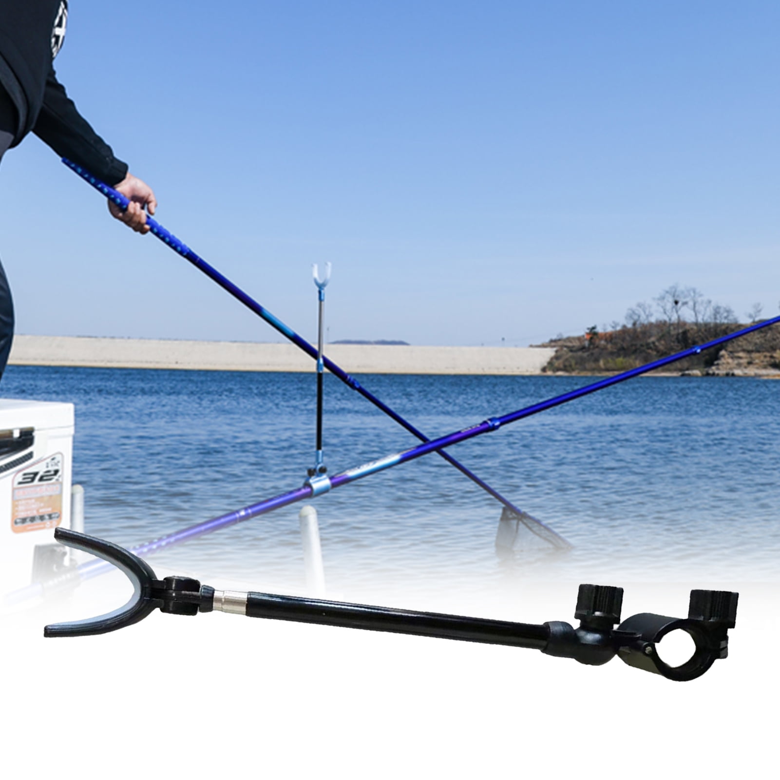 LIVEST Fishing Rod Stand Stretchable 90 Degree Rotation Tightening Firm ...