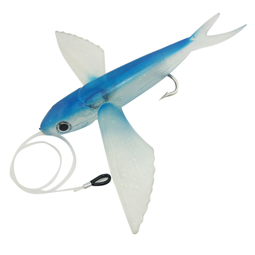 LIVEST Seawater Boat Fishing Bait Big Wings Flying Fish Tuna Baits Soft ...