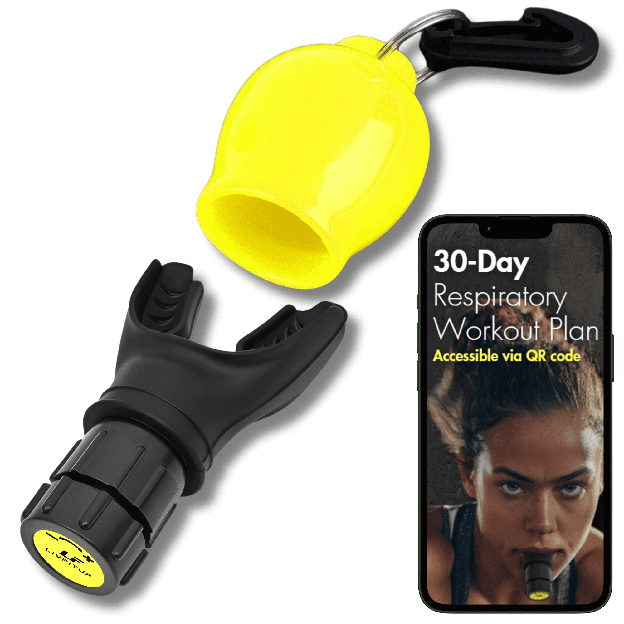 LIVFITUP Respiratory Trainer with Portable Breathing Exercise Device ...