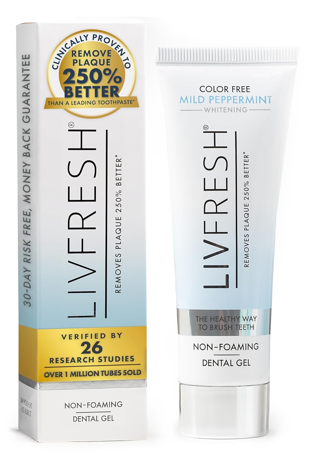LIVFRESH Advanced Toothpaste Gel: 26-Study Proven 250% Plaque Removal ...