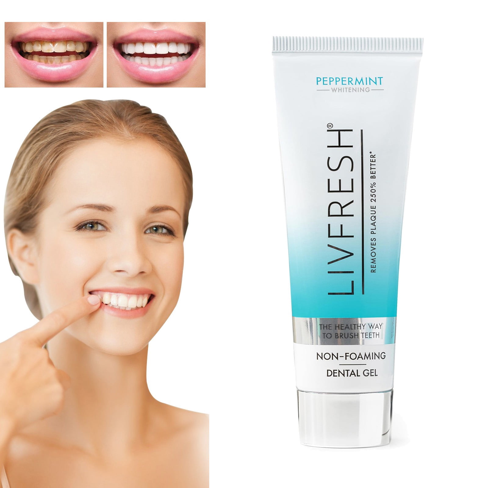 LIVFRESH Non Abrasive Toothpaste Gel: Deep Clean Hard-to-Reach Areas ...