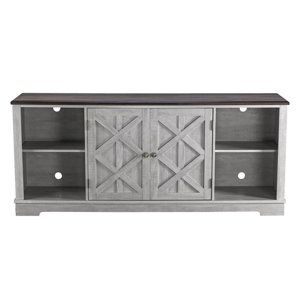 LIVILAND 70 in. TV Stand Media Console for TV up to 75 in. - Off White ...