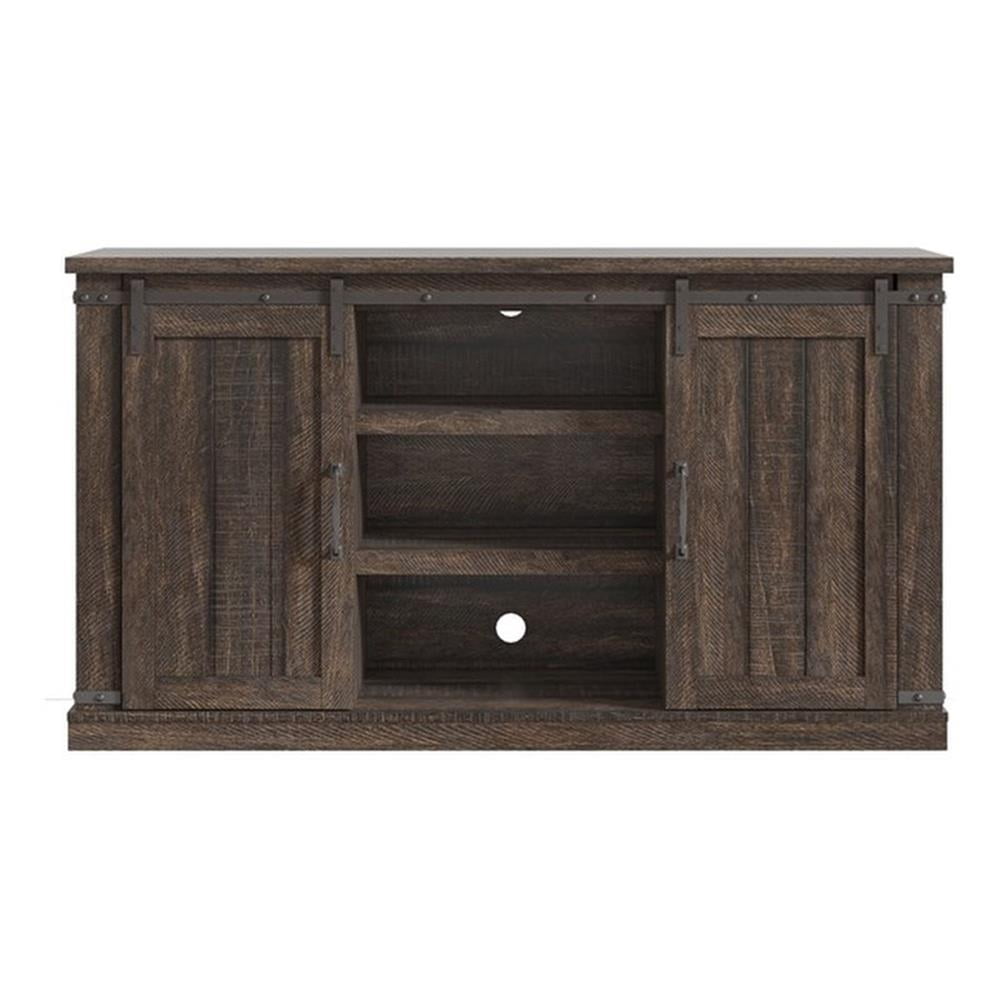 LIVILAND Rustic Wood TV Stand for 65 TV Sliding Barn Door Media Console ...