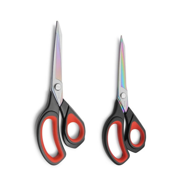 LIVINGO Fabric Scissors, 2 Pack Professional Titanium Sharp Heavy Duty ...