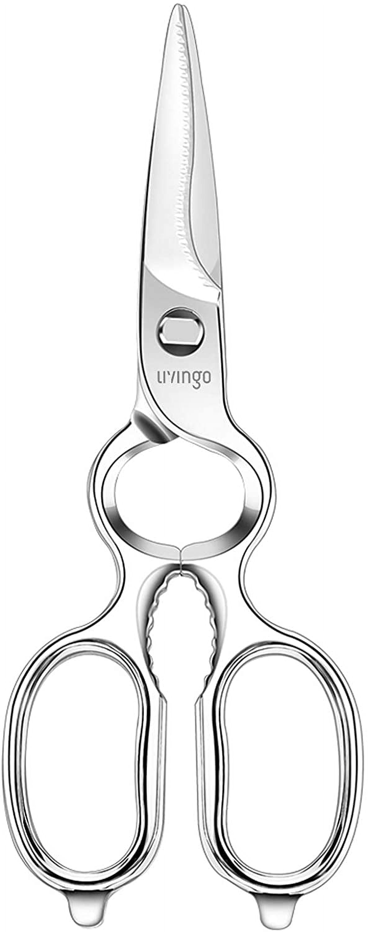 LIVINGO Kitchen Forged Shears Heavy Duty Come Apart Ultra Sharp Multi ...