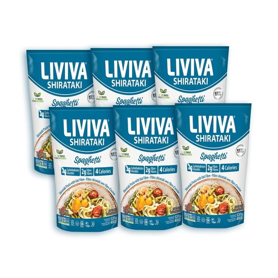 Liviva Organic Shirataki Spaghetti with Oat Fiber - Gluten-Free, Keto ...