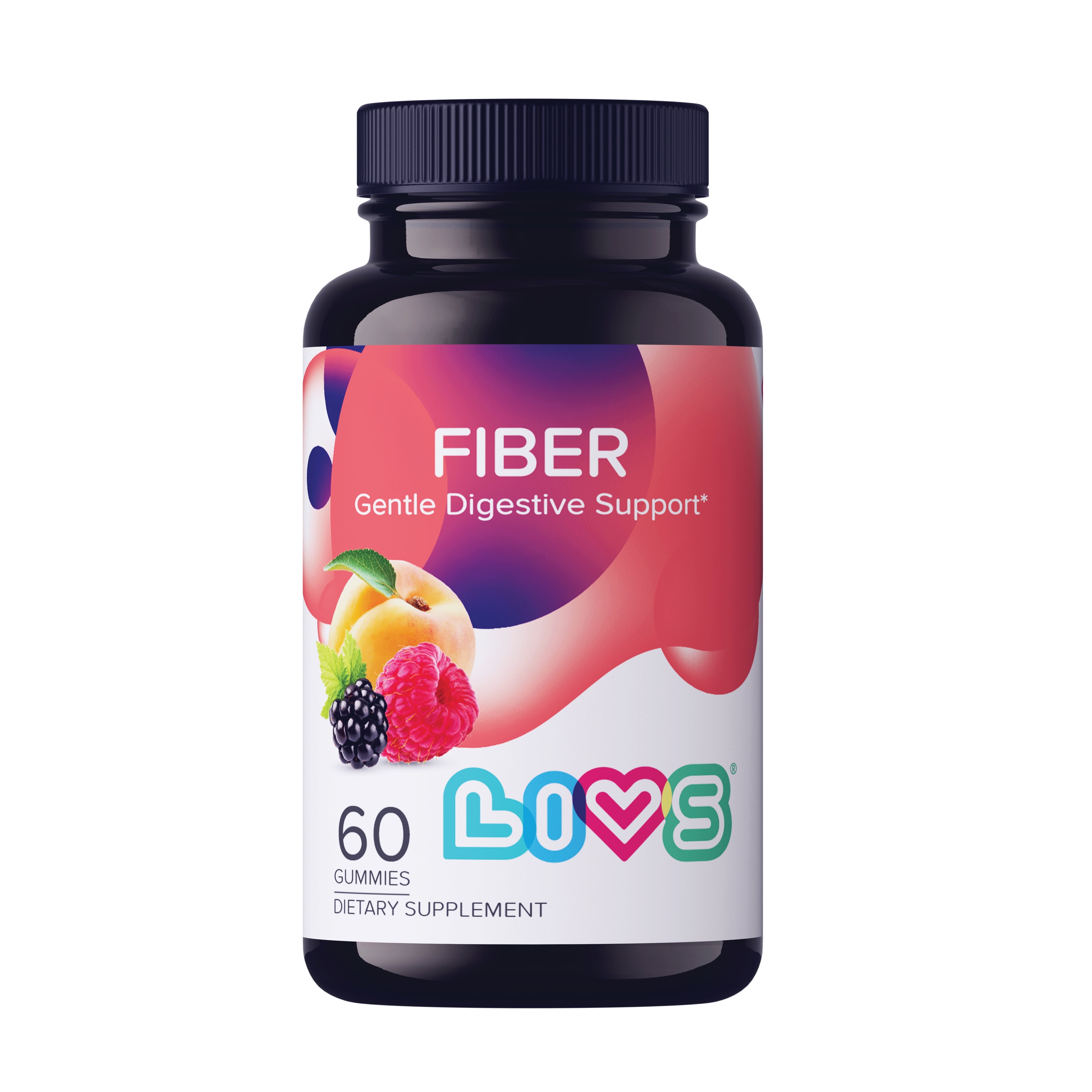 LIVS Fiber Gummy. Wellness Vitamin Supplement. Raspberry, Peach ...