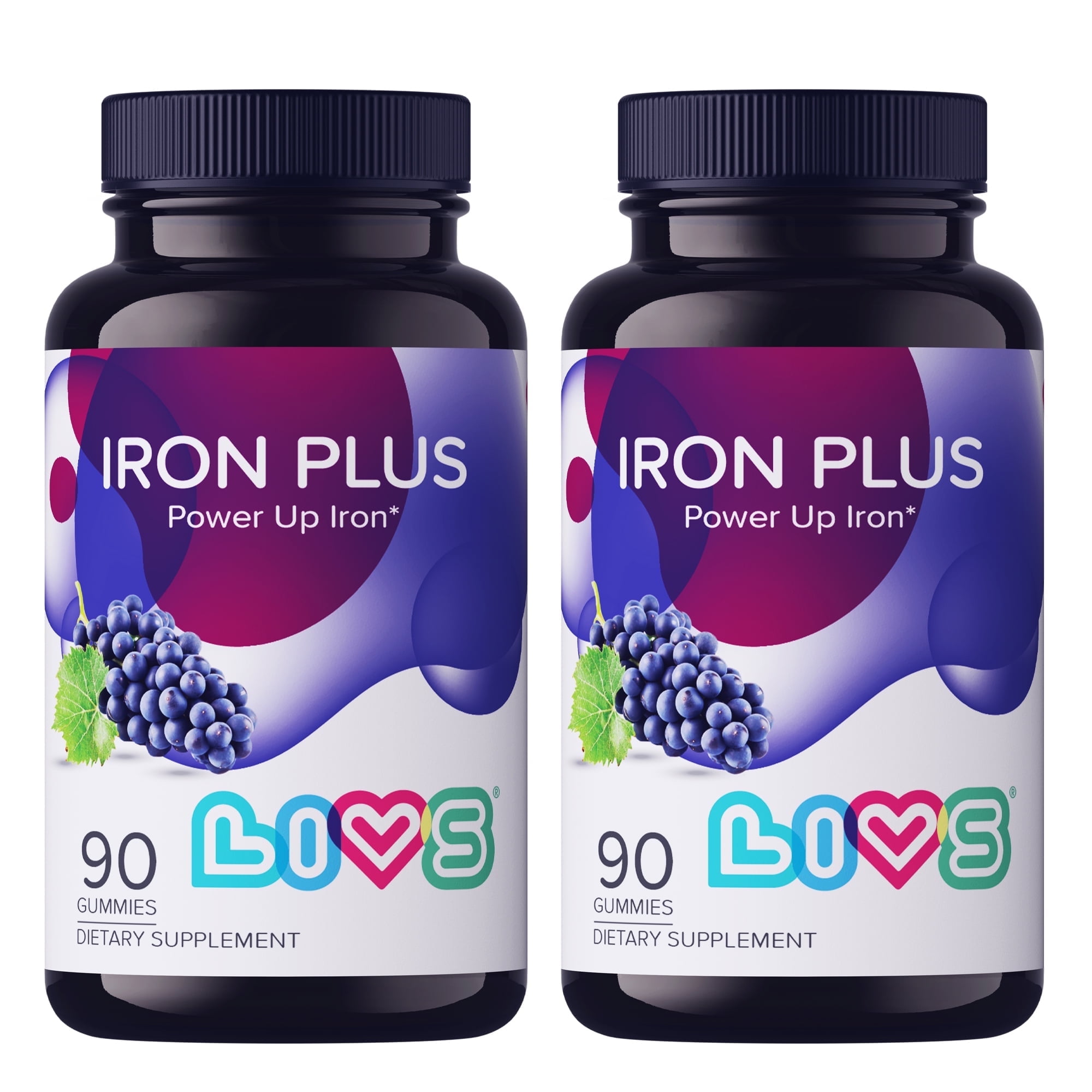 LIVS Iron Plus Gummies, Grape Flavor, Multivitamin Iron Supplements for ...