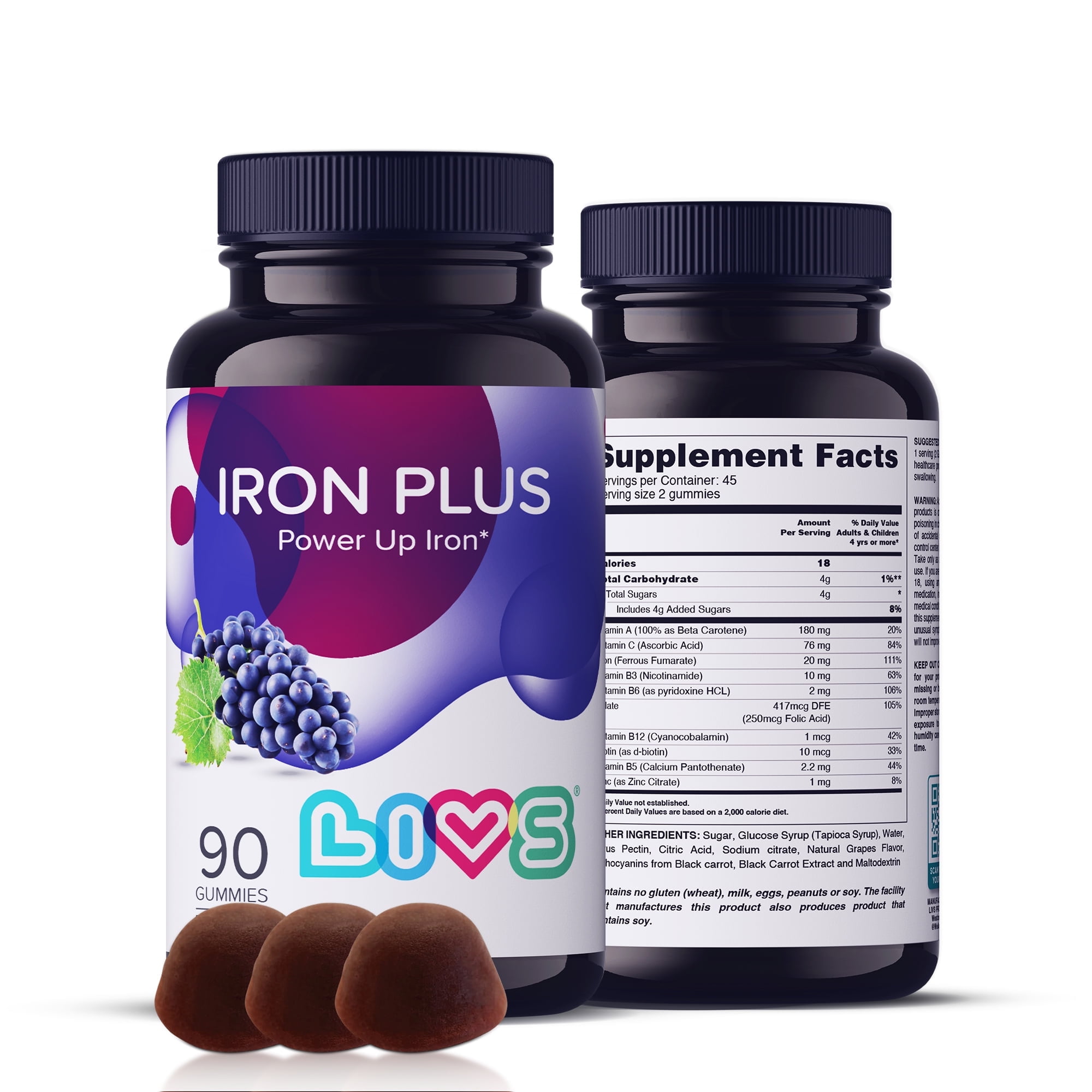 LIVS Iron Plus Gummies – Iron Supplements Supports Energy and Focus ...
