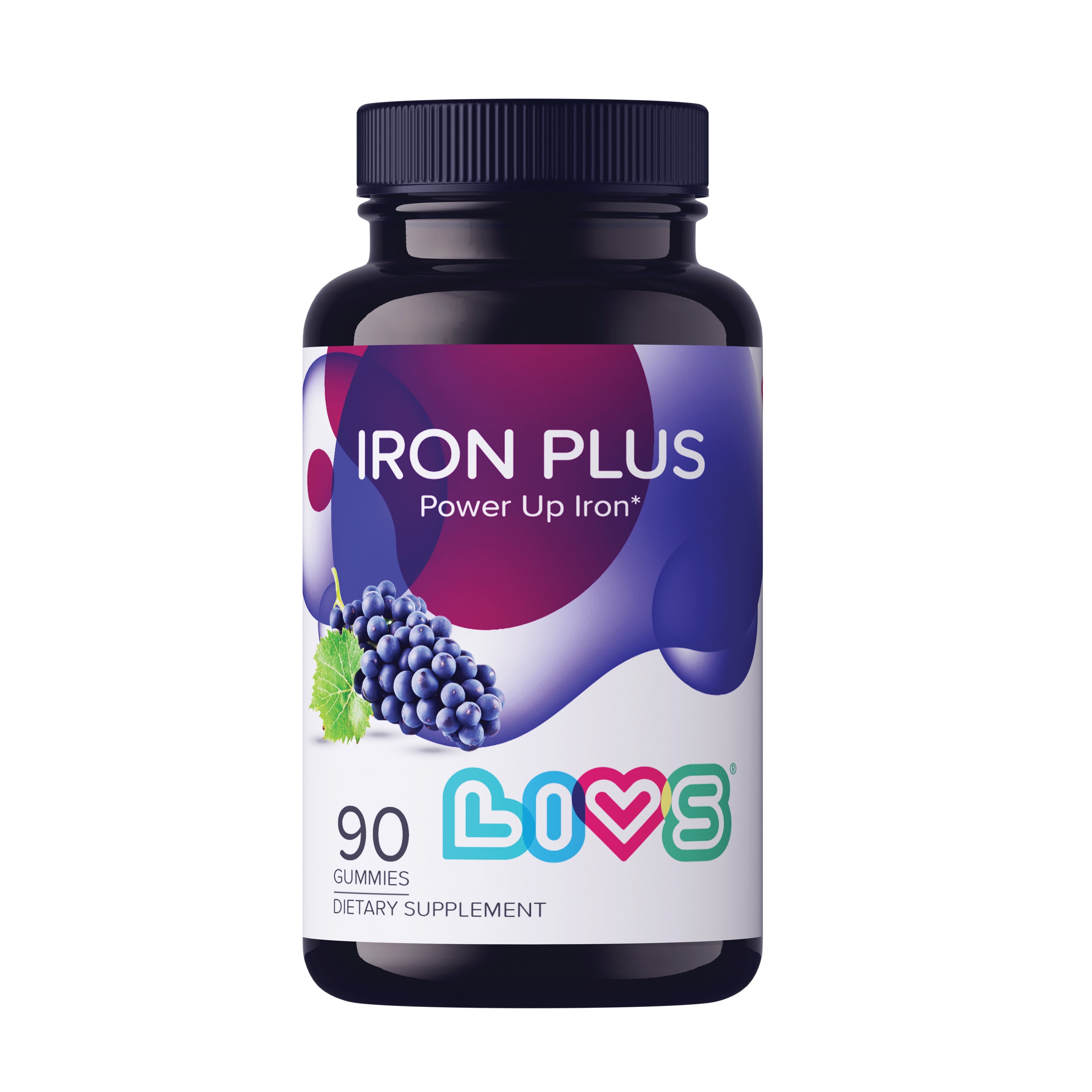 LIVS Iron Plus Gummy, Improve Energy and Focus, Dietary Support, 90 ...