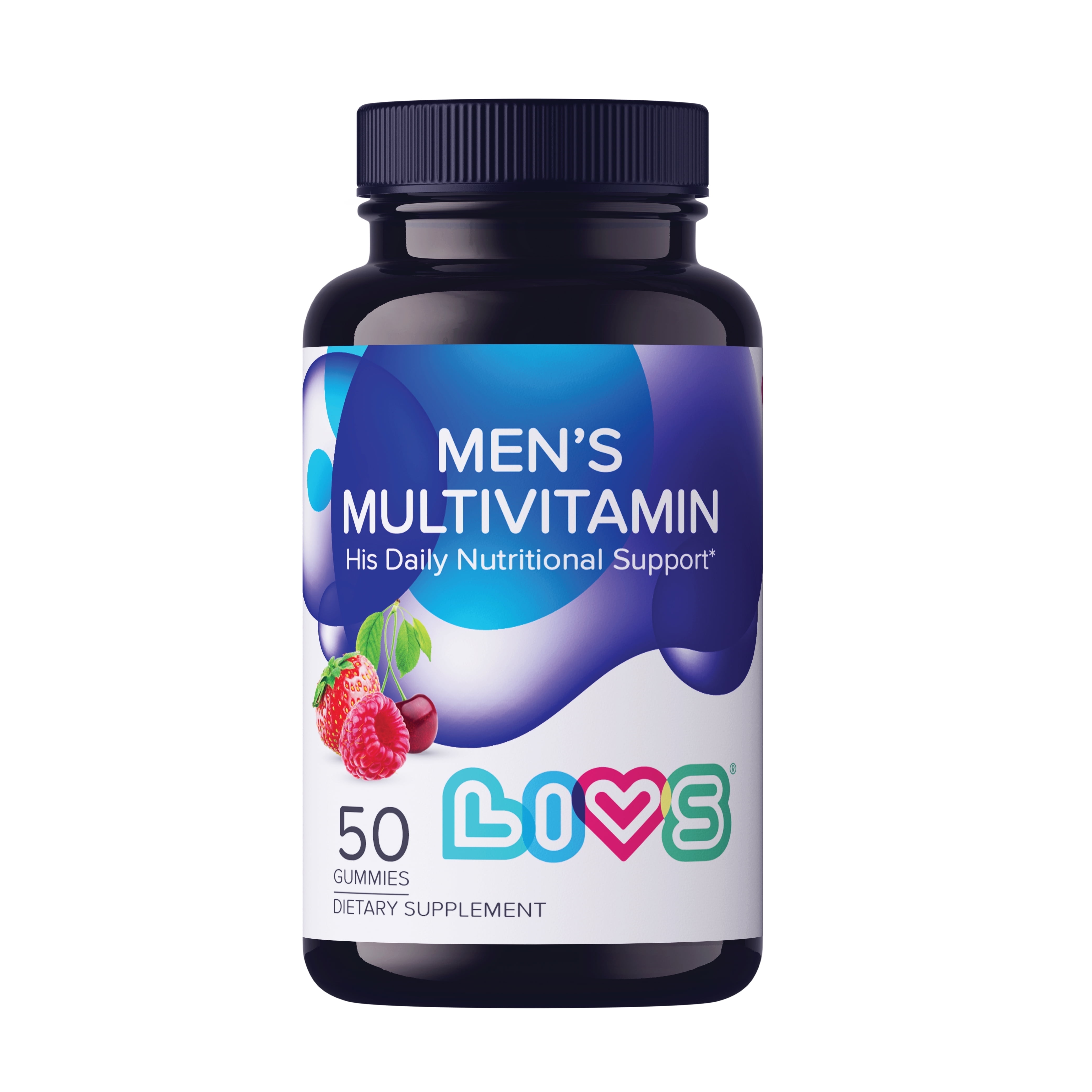 LIVS Men’s Multivitamins Gummy, Blend of Vital Nutrients. 50 Strawberry ...
