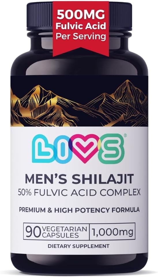LIVS Shilajit Capsules: Men’s Fulvic Acid Complex. 1,000mg Shilajit ...