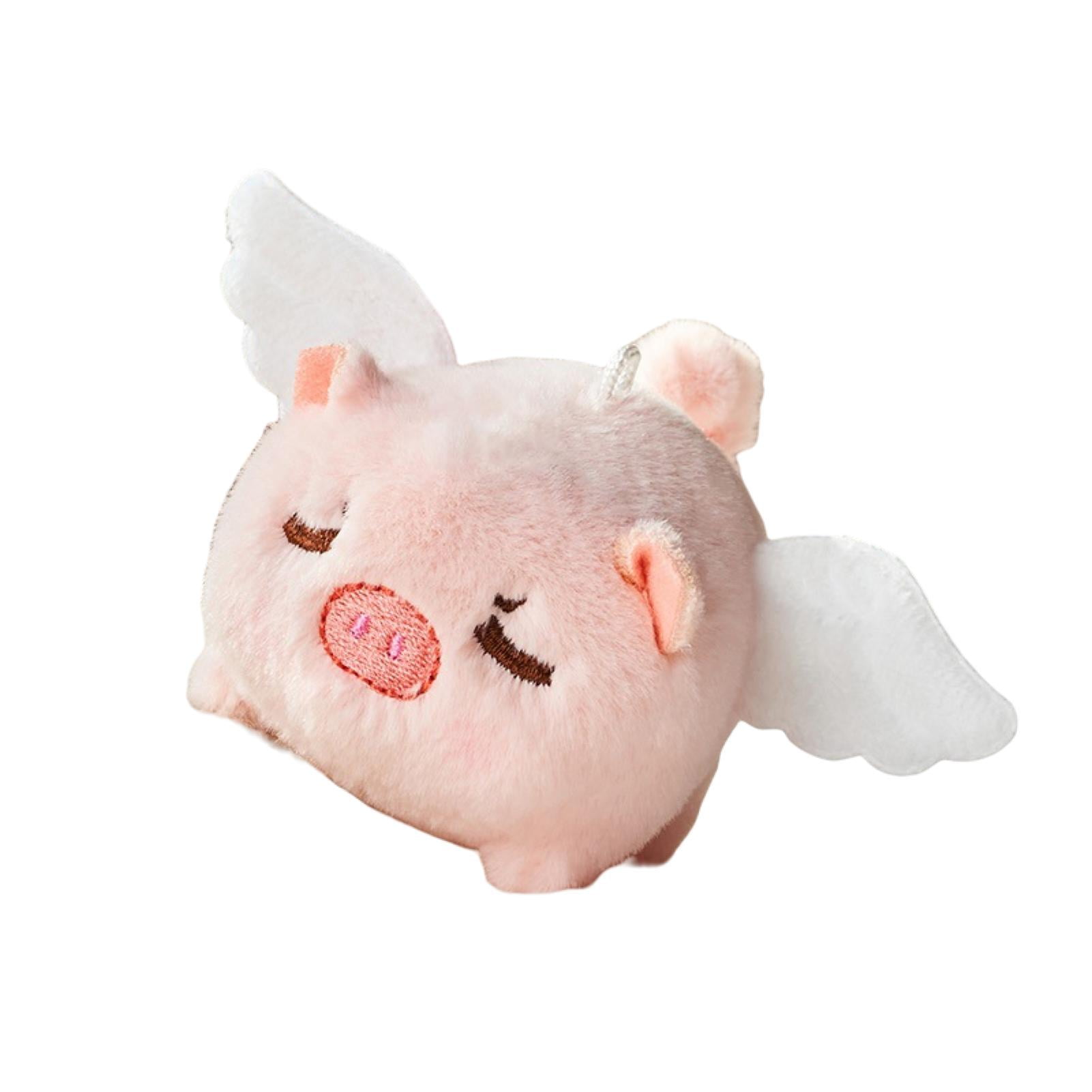 LIWEN Pig Plush Pendant Built-in Sounder Mini Wings Pink Color Flying ...