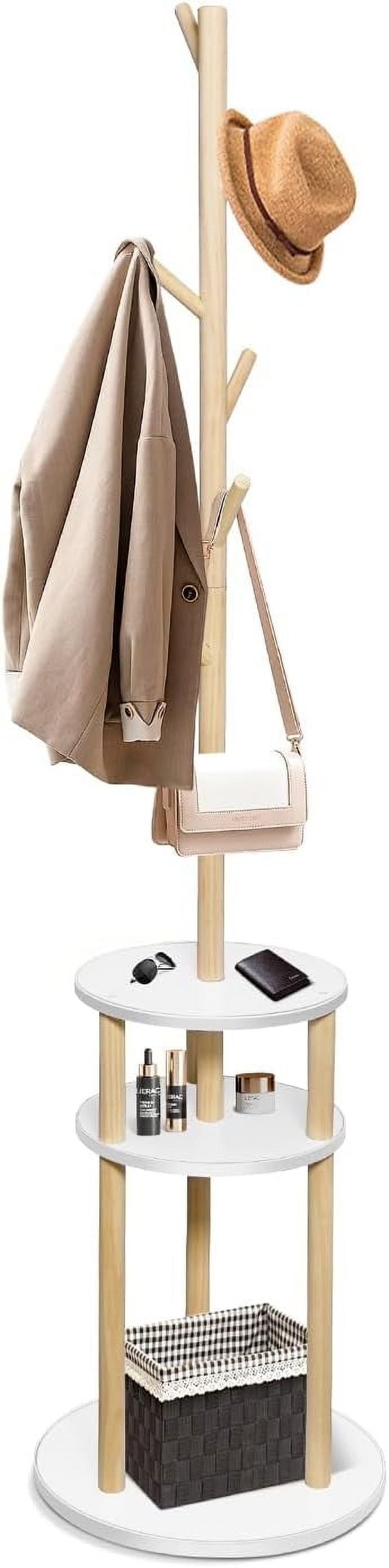 LIWSHWZ Coat Rack,Freestanding Coat Rack Stand with 8 Hooks and 3 ...