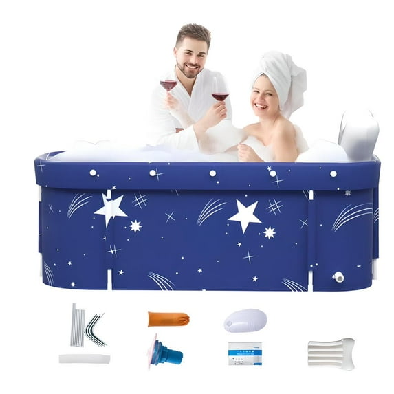 LIXI 47.2in Foldable Bathtub for Adult and Kids Family, Portable ...