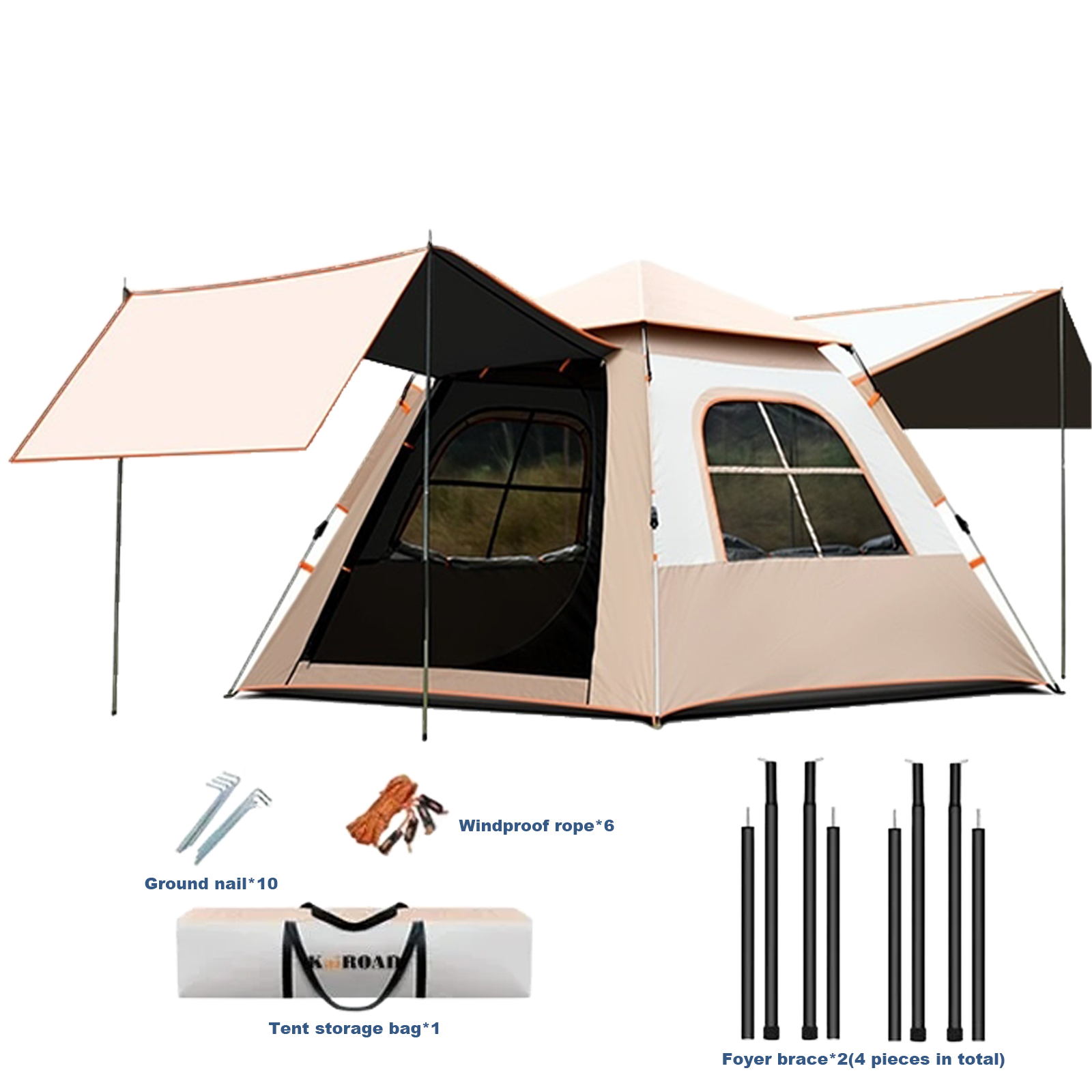 LIXI 5-8 Person Convertible Camping Tent, Easy Setup, UPF50+ Sunshade ...