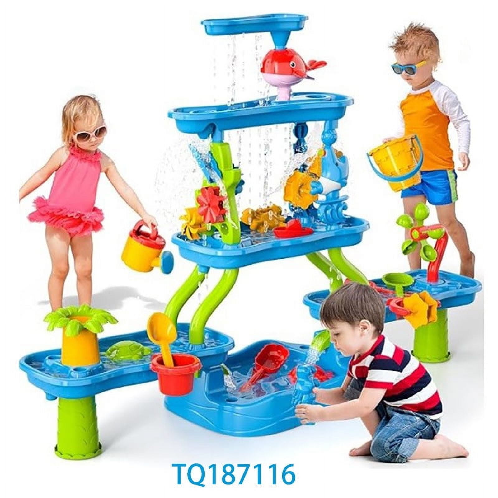 LIXI Deluxe Outdoor Play Table - Dual Water & Sand Exploration Station ...