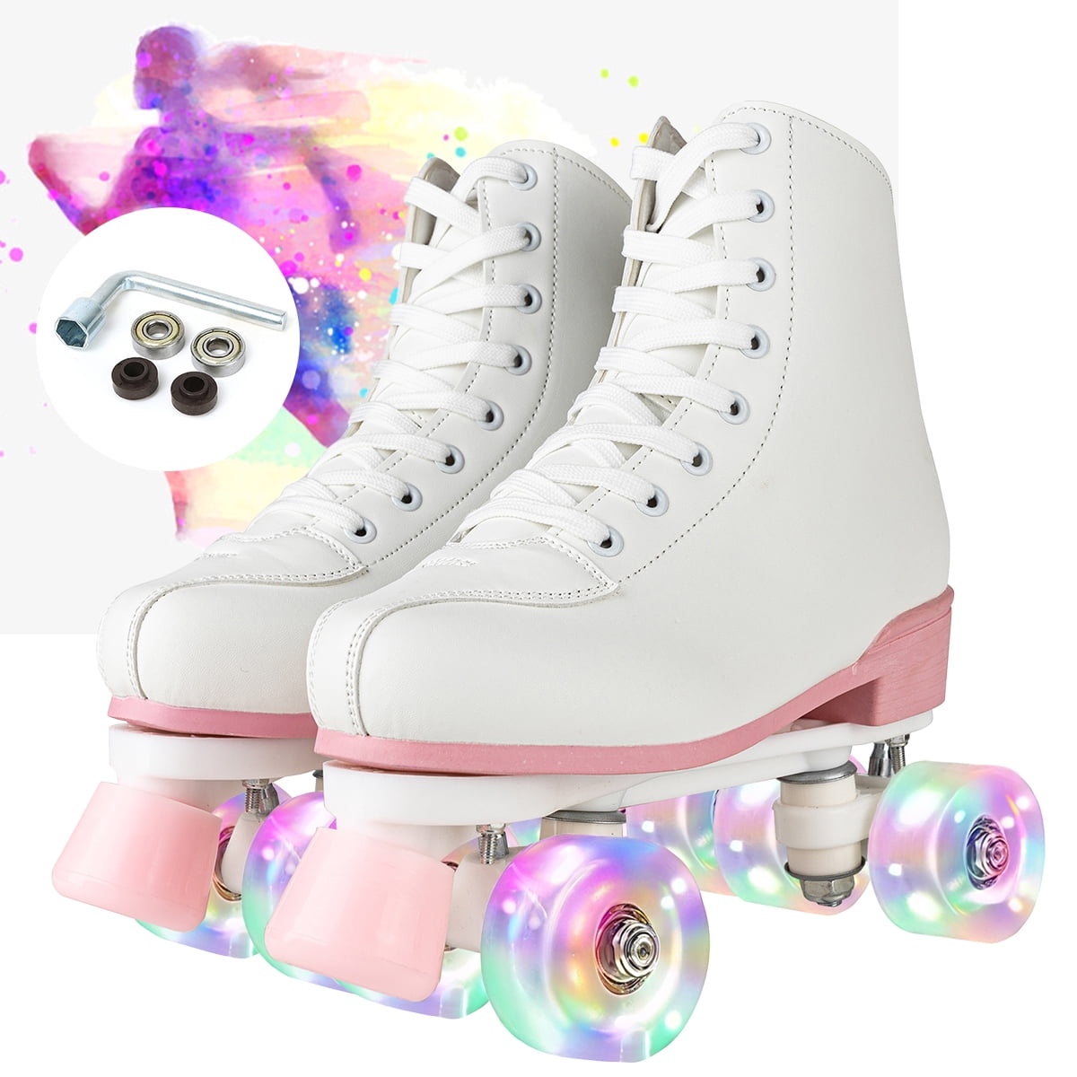 LIXI Roller Skates,Double Row Light-up Fashion Skates for Kids, Teens ...