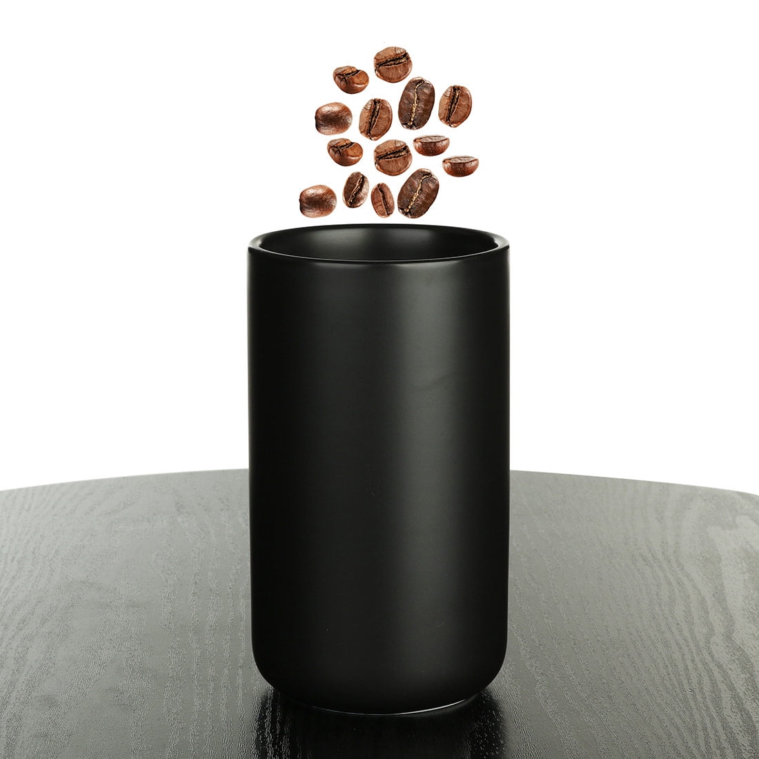 LIXI Stackable Airtight Jars – Ceramic with Wooden Lids for Coffee, Tea, Sugar & Spices | Black ...