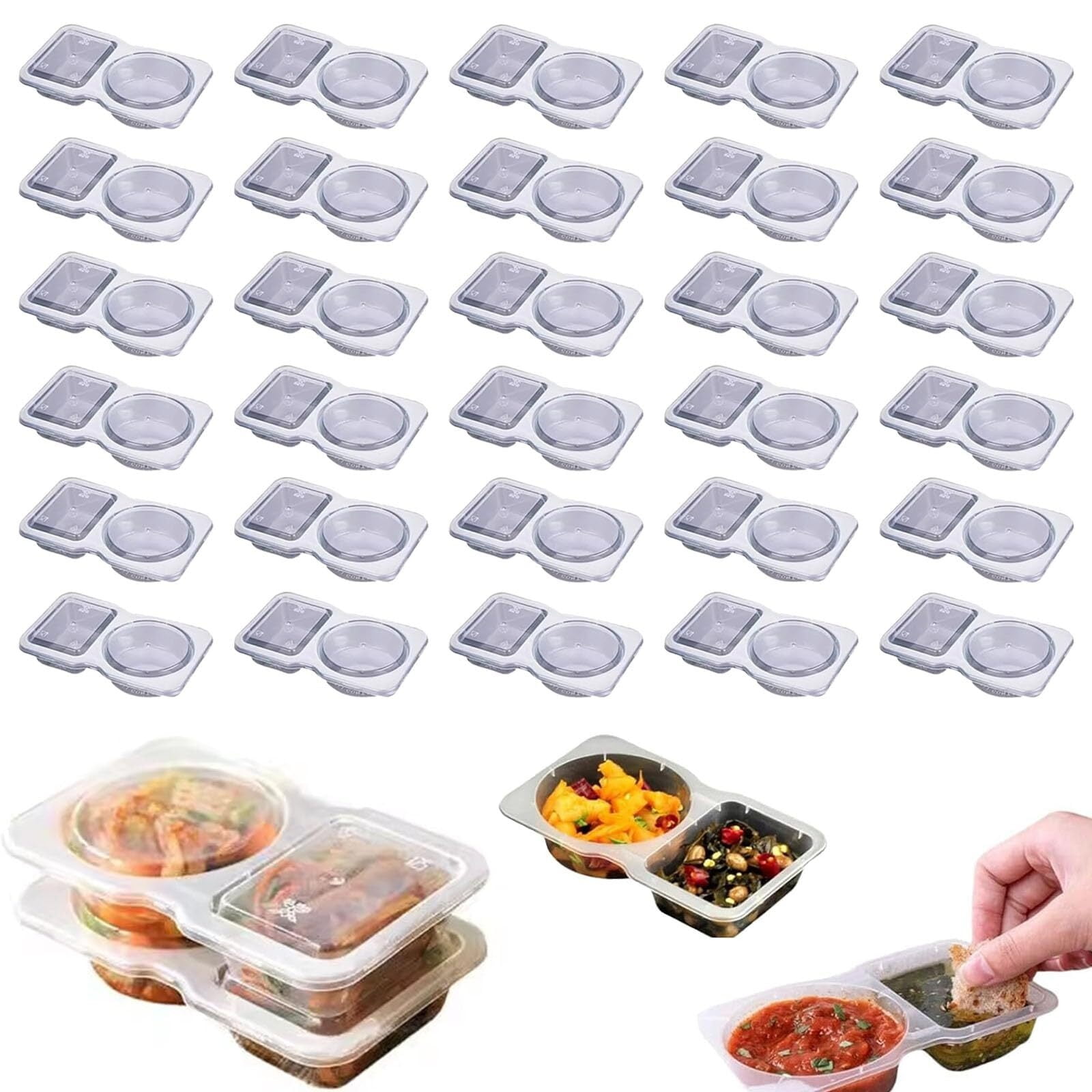 LIXIAO Reusable on the go Snack Containers, Double Compartment Snack ...