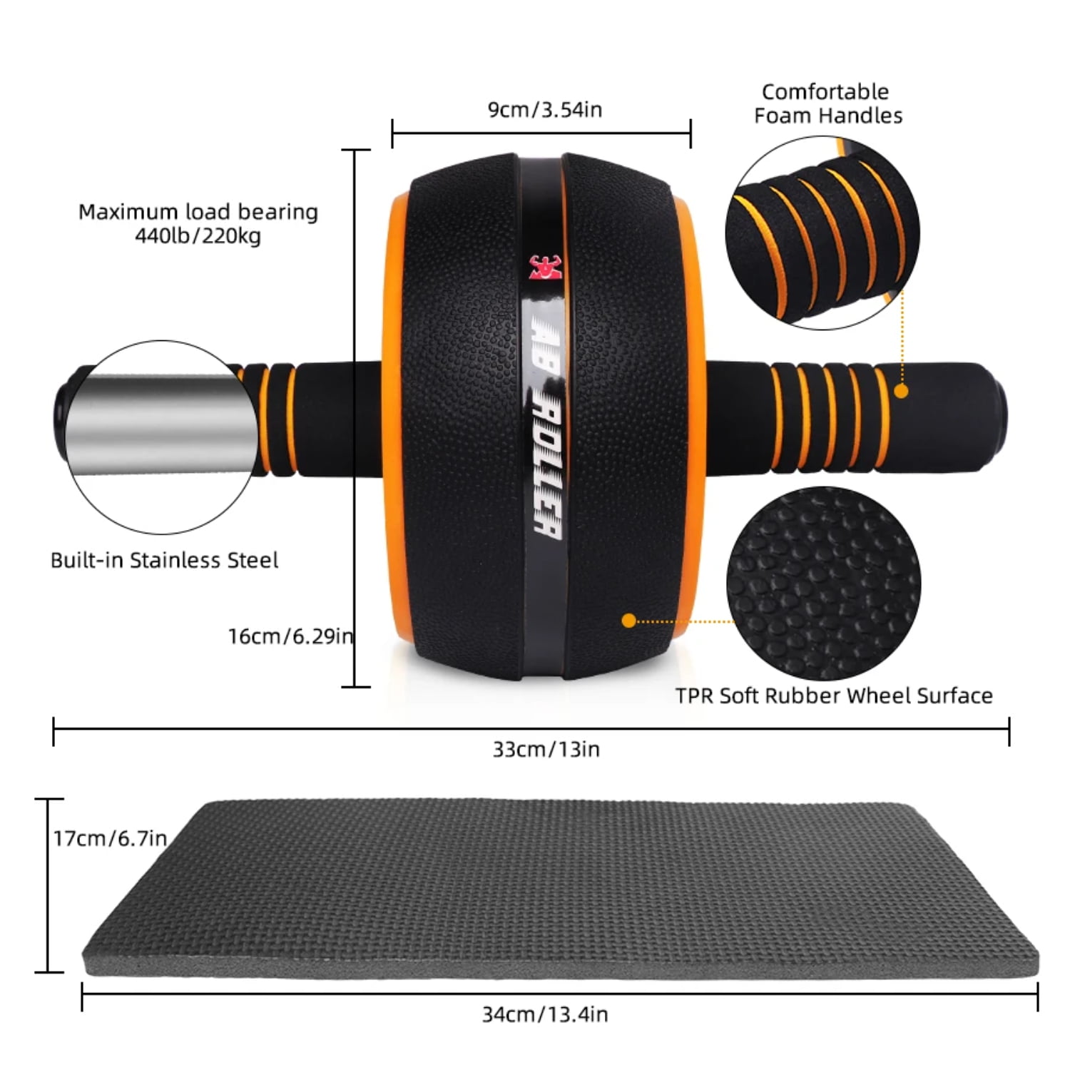 Lixilang Ab Roller Workout Fitness Exercise Abdominal Wheel Roller