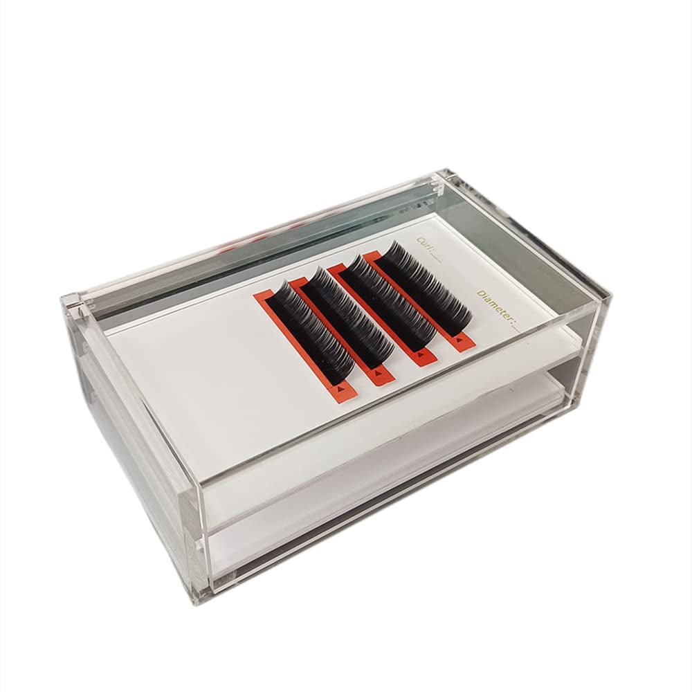 LIXIMMAZN 2 Layers Acrylic TSF6 Eyelash Pallet Organizer Box, Grafting ...