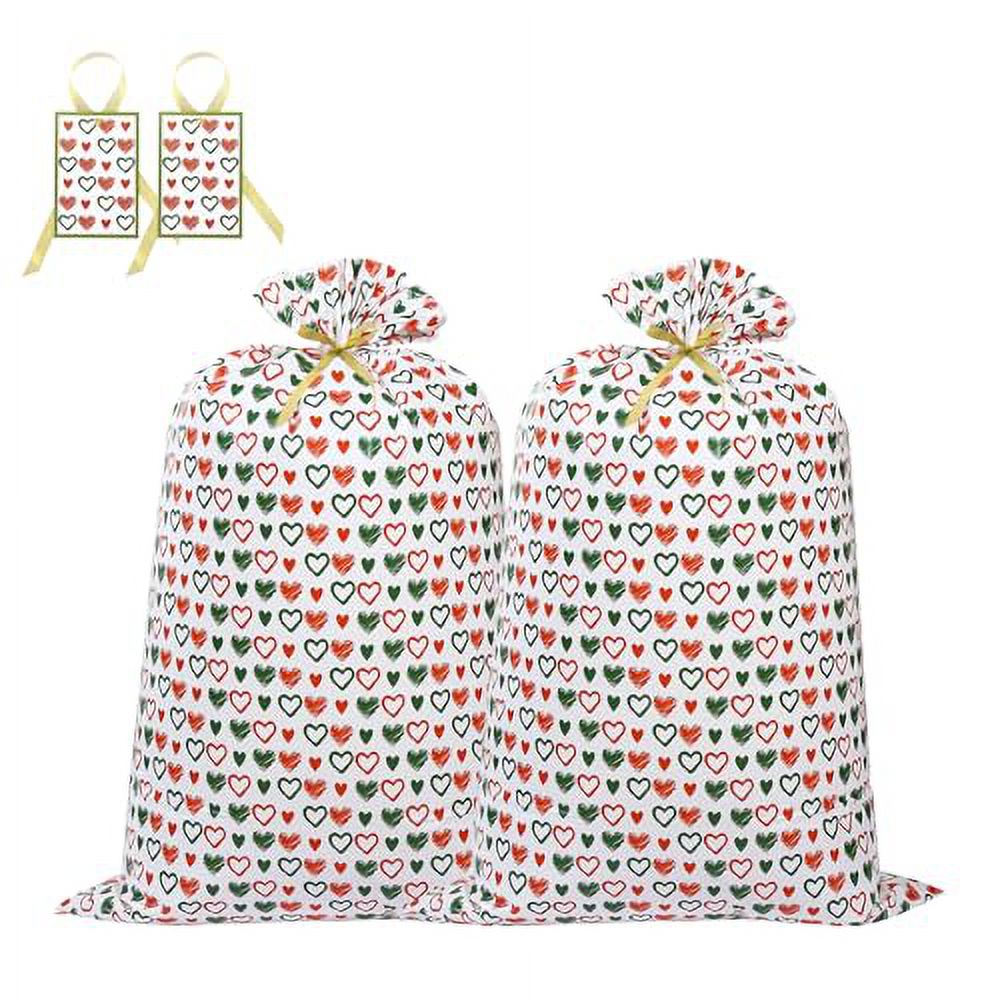 LIYUABU Extra Large Christmas Gift Bags,2pcs 56" x 36" Plastic Jumbo ...