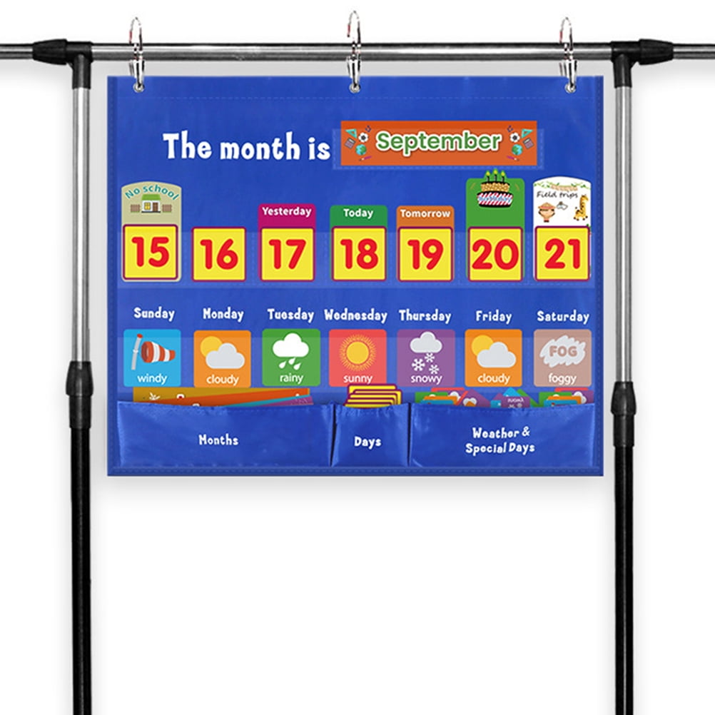 LIYUNMIAO Weekly Pocket Chart Calendar Set for Classroom Use ...