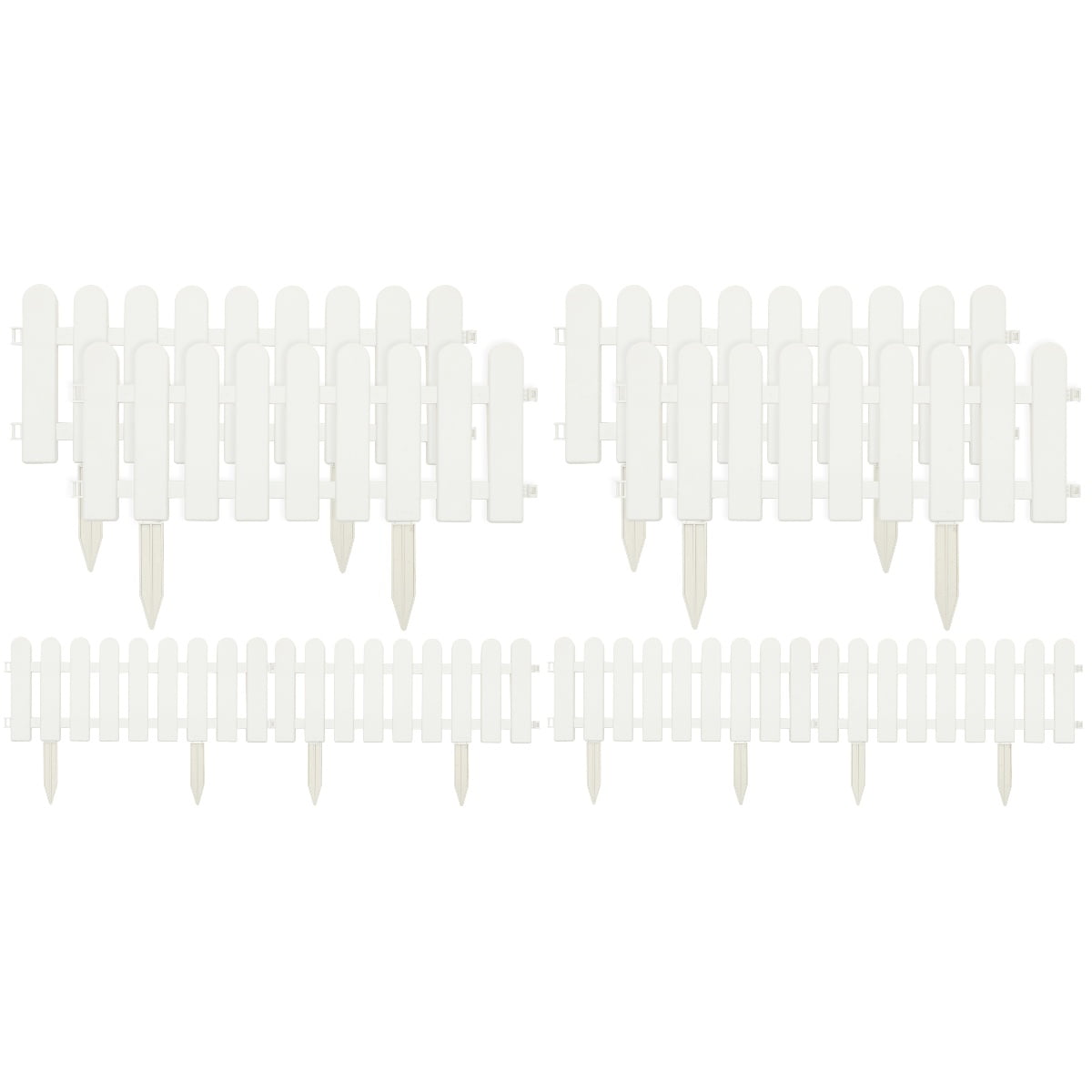 LIYUNMIAO 2 Sets Garden Fences DIY Plastic Fence Garden Picket Fence ...