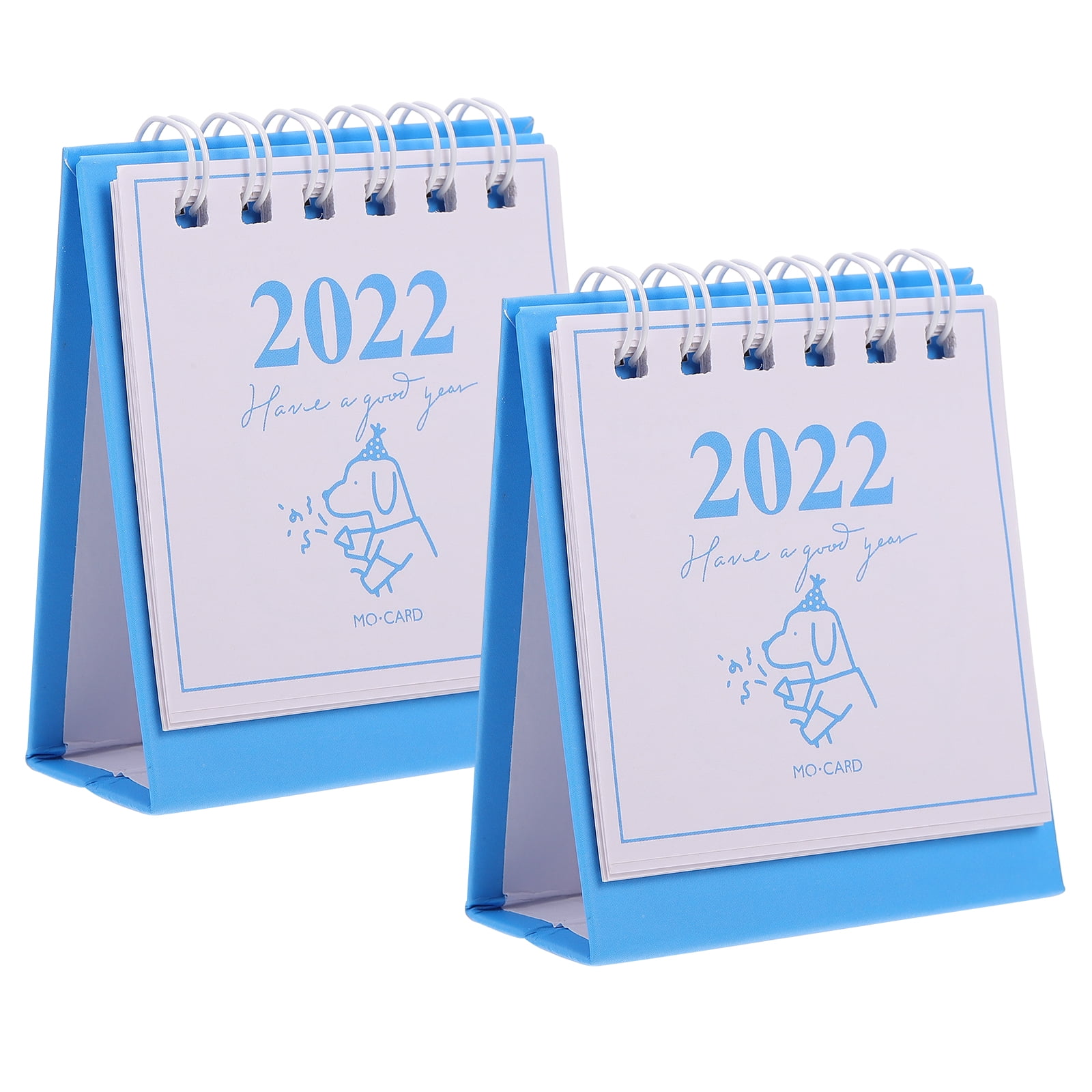 LIYUNMIAO 2022 Desk Calendars - 2 Pieces Mini Coil Planner (Sky-blue ...