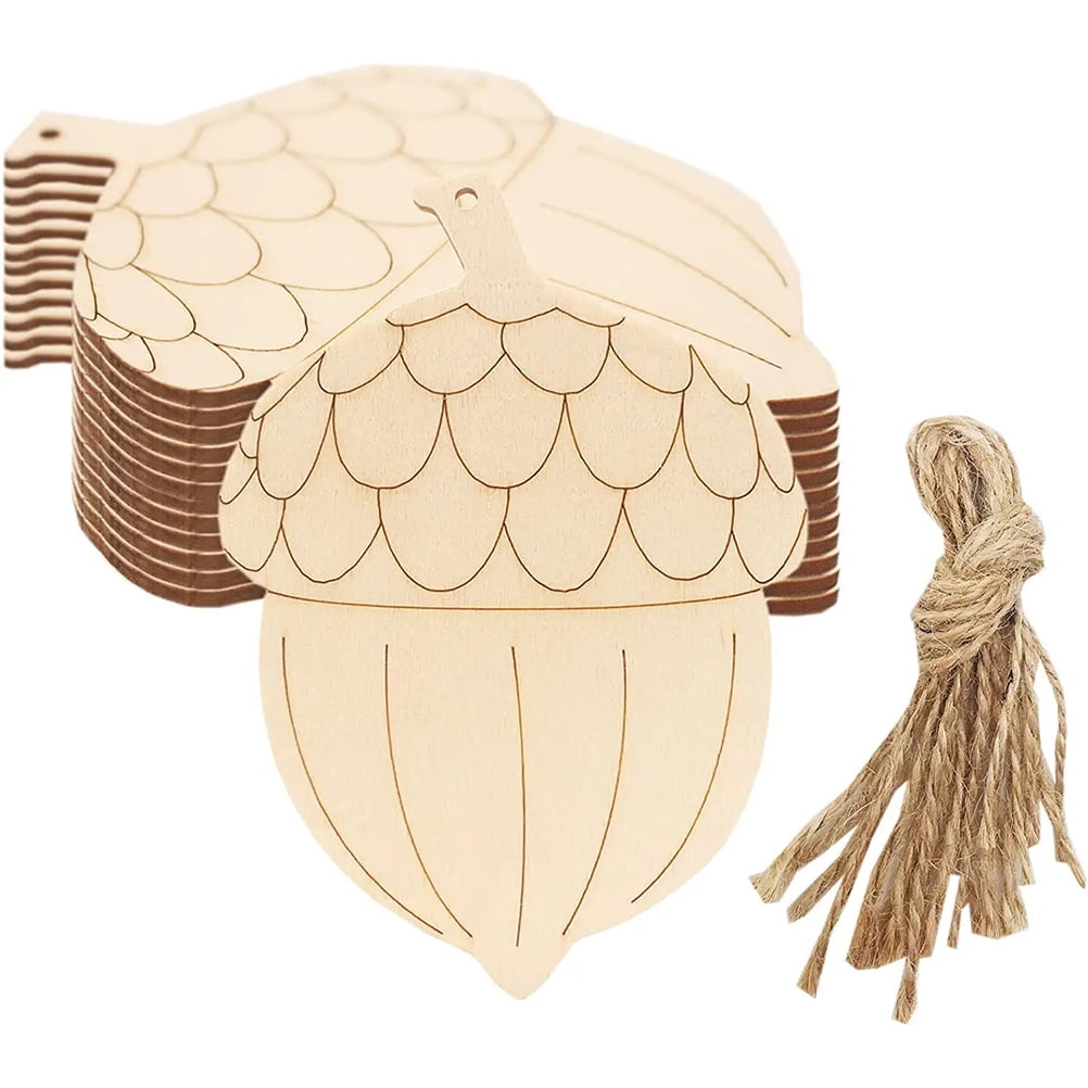 LIYUNMIAO 20pcs Wood Acorn Cutouts for Crafts and Home Decor - Walmart.com