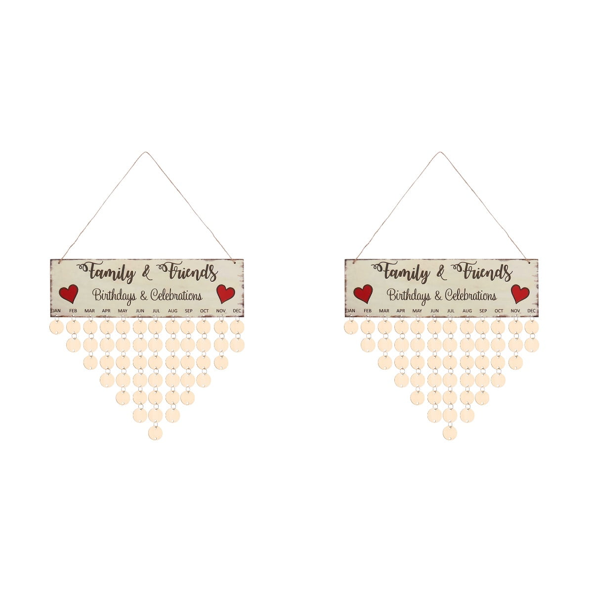 LIYUNMIAO 2pcs WINOMO Family Friends Birthdays Celebrations Wooden DIY ...