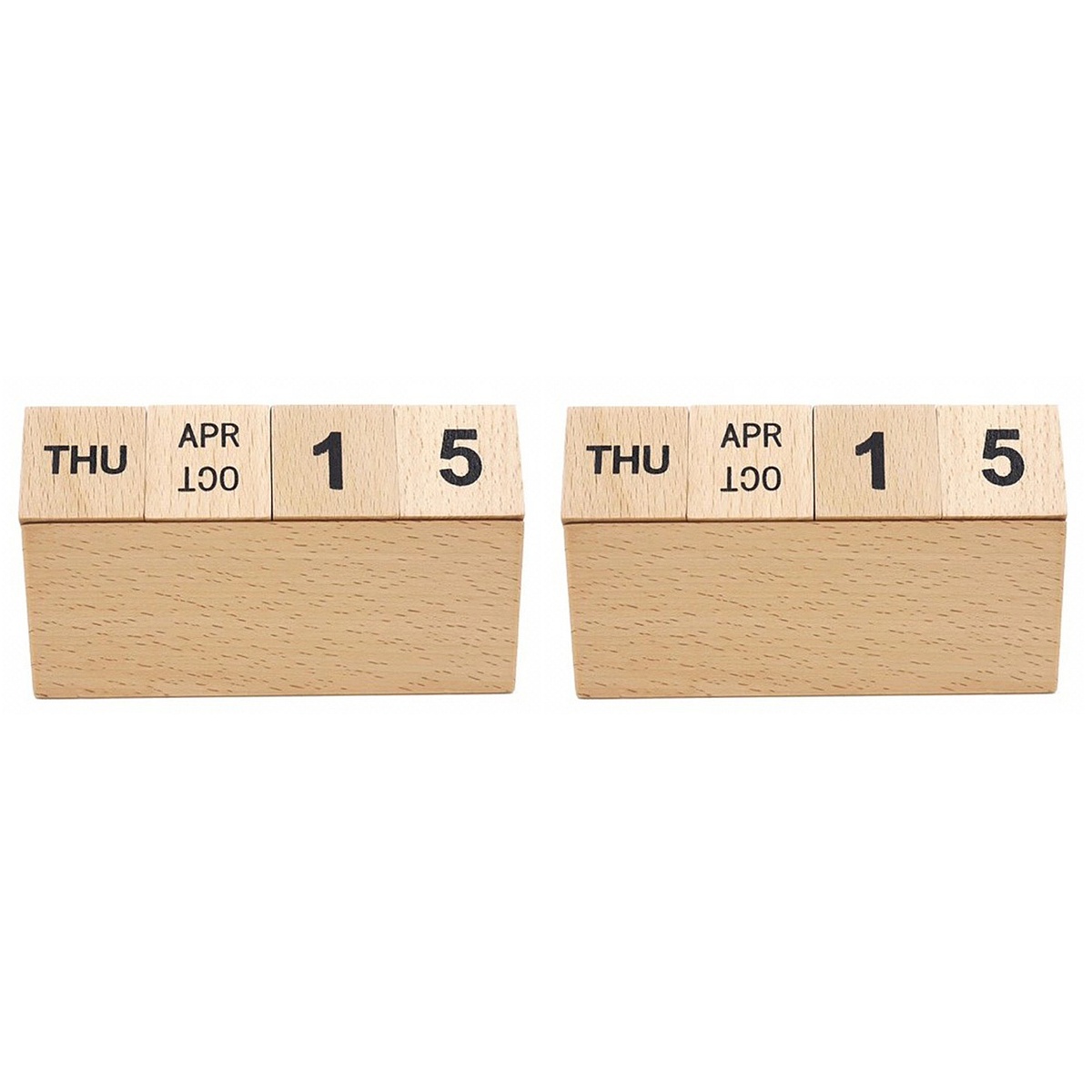 LIYUNMIAO 2pcs Wooden Desktop Manual Calendar Creative Calendar ...