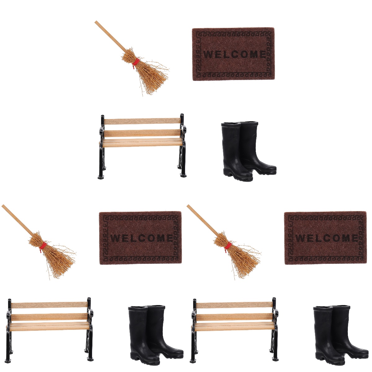 LIYUNMIAO 3 Sets of Mini Landscape Models Mini Broom Model Mini Stool Carpet Models - Walmart.com
