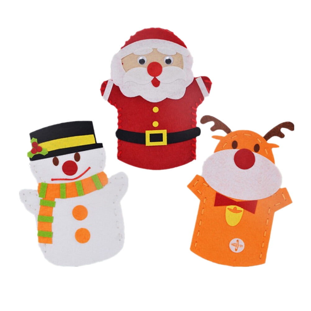 LIYUNMIAO 3pcs Christmas Hand Puppets DIY Felt Ornament Kits for Kids ...
