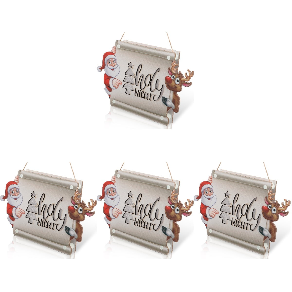 LIYUNMIAO 4pcs Christmas Door Sign with Light Christmas Party Front ...