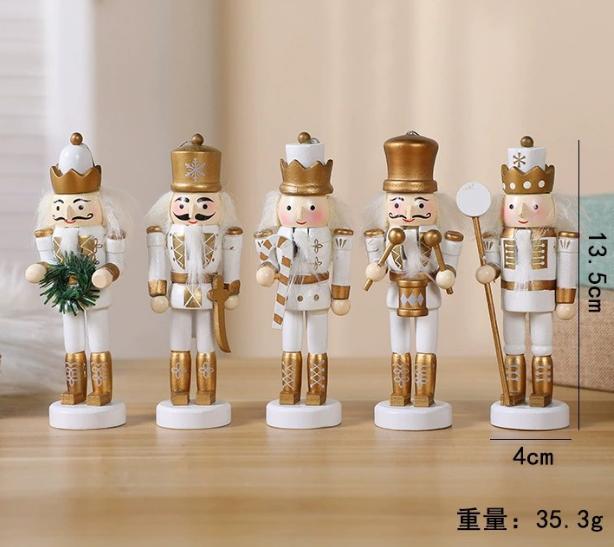 LIYUNMIAO 5 Pcs Christmas Nutcrackers Wooden Nutcracker Figure Festival ...